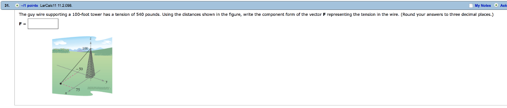 Solved 31. + ·M points LarCalc1 1 11.2098. My Notos Aak The | Chegg.com Solved 31. + ·M points LarCalc1 1 11.2098. My Notos Aak The | Chegg.com