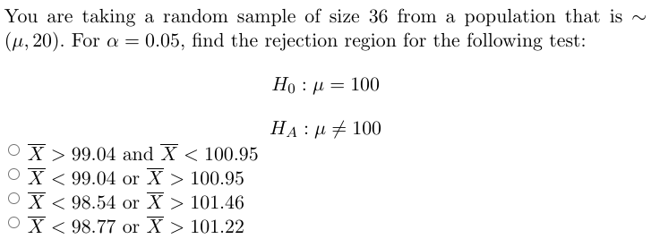 Solved You are taking a random sample of size 36 from a | Chegg.com