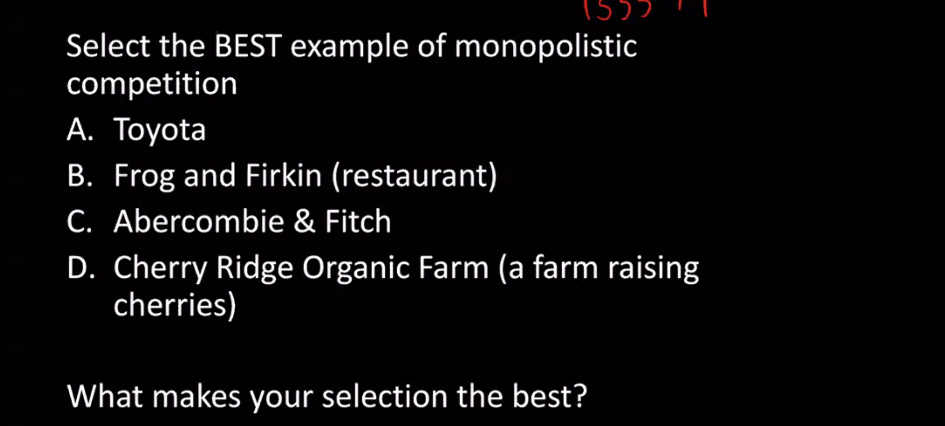 Solved כנ5 Select the BEST example of monopolistic | Chegg.com