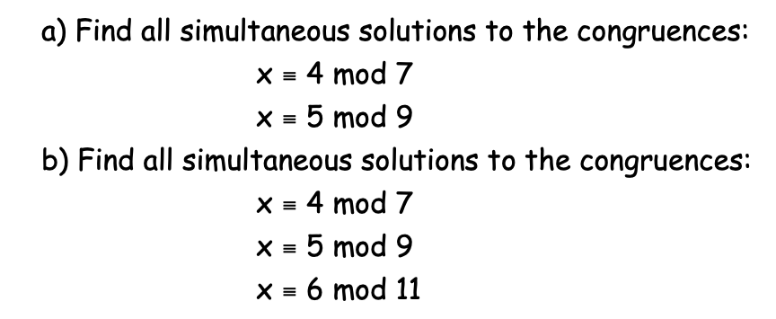 Solved a) Find all simultaneous solutions to the | Chegg.com