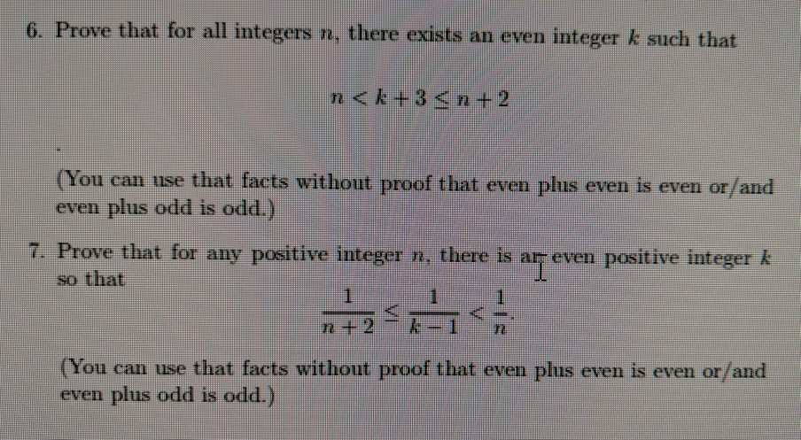 Solved 6 Prove That For All Integers N There Exists An