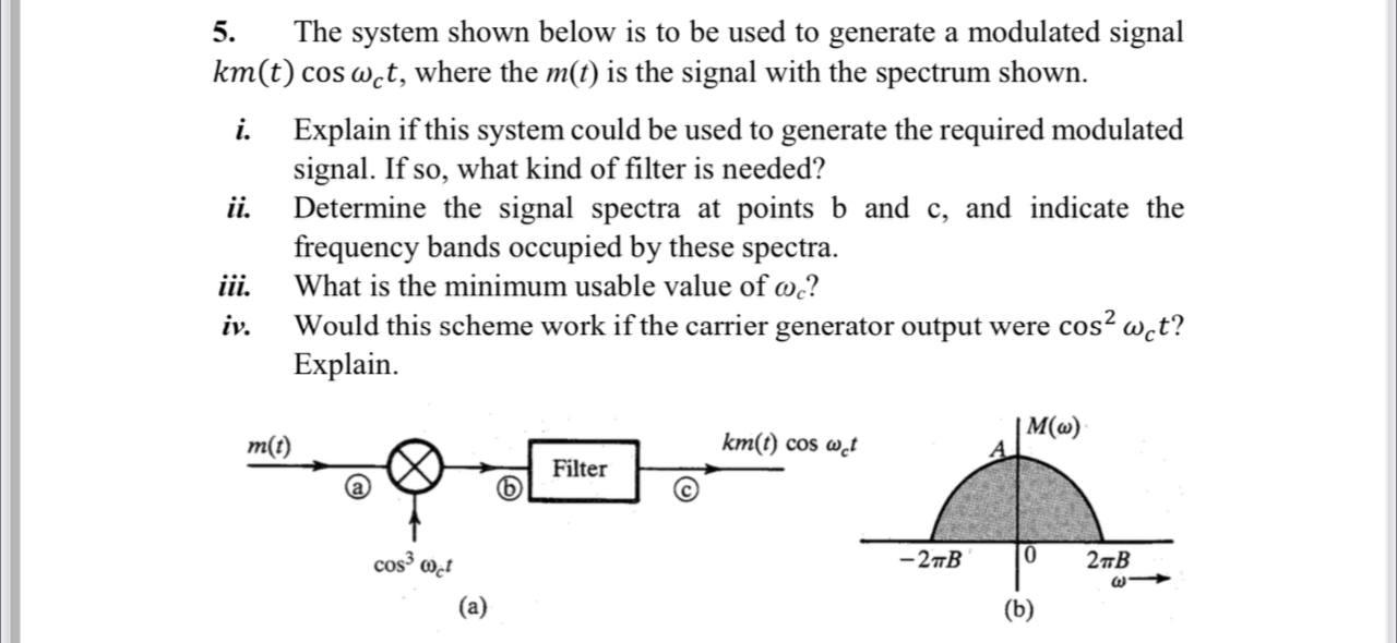 Solved i. 5. The system shown below is to be used to | Chegg.com