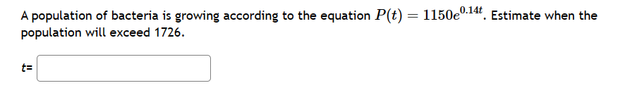 Solved A population of bacteria is growing according to the | Chegg.com