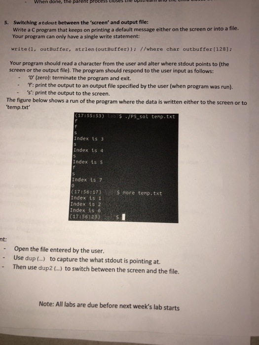 Solved - When done, the parent process cioses the pstrea a | Chegg.com