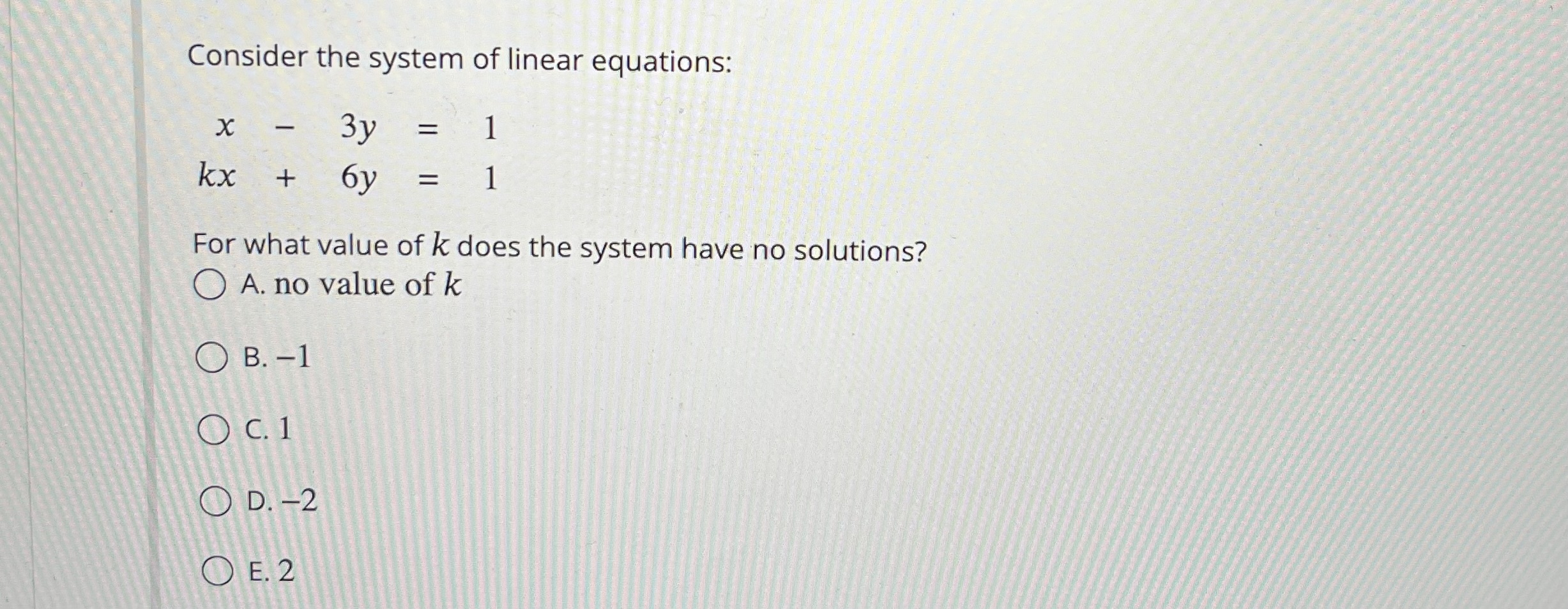 Solved Consider the system of linear equations: | Chegg.com