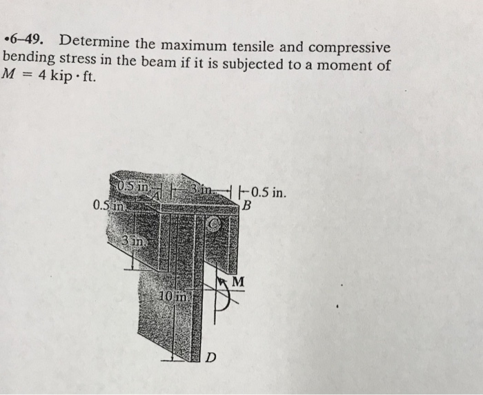 Solved 6-49. Determine the maximum tensile and compressive | Chegg.com
