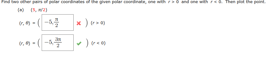 Solved Find two other pairs of polar coordinates of the | Chegg.com