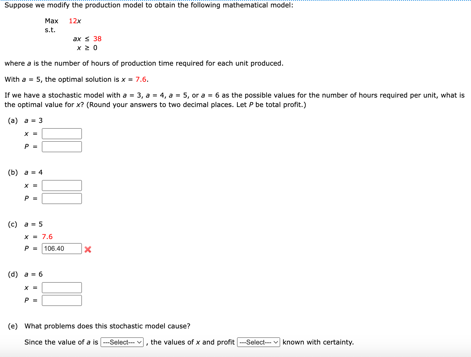 Suppose we modify the production model to obtain the | Chegg.com