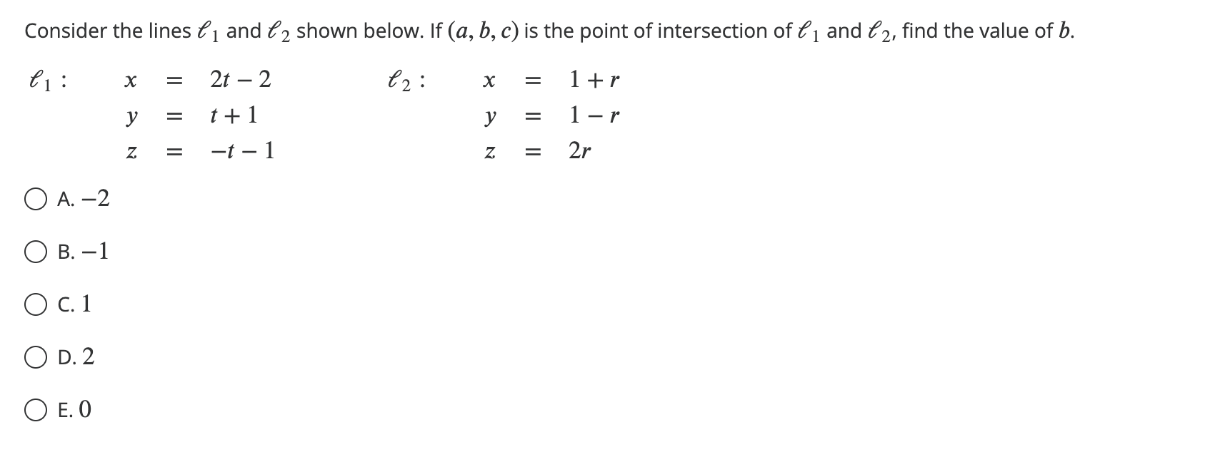 Solved Consider the lines l1 ﻿and l2 ﻿shown below. If | Chegg.com