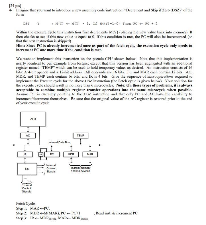 [24 pts] 4- Imagine that you want to introduce a new | Chegg.com
