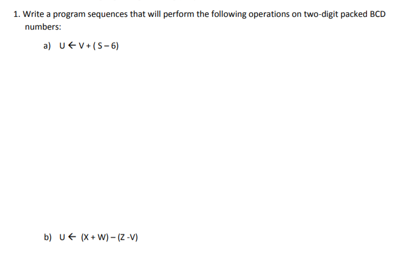 Solved 1. Write a program sequences that will perform the | Chegg.com
