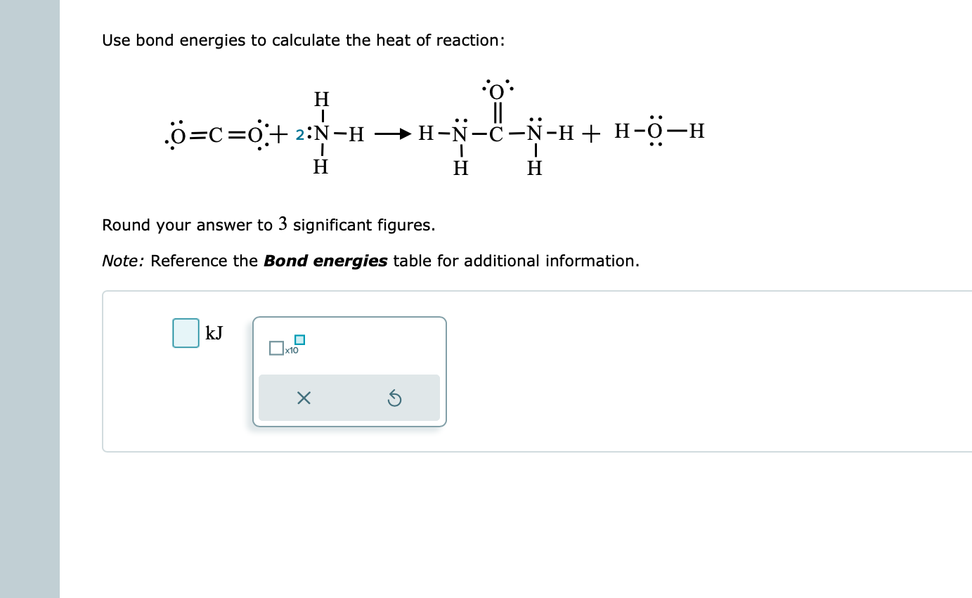 Solved Use bond energies to calculate the heat of reaction: | Chegg.com