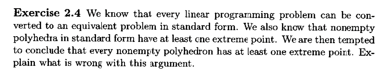Solved Exercise 2.4 We know that every linear programming | Chegg.com