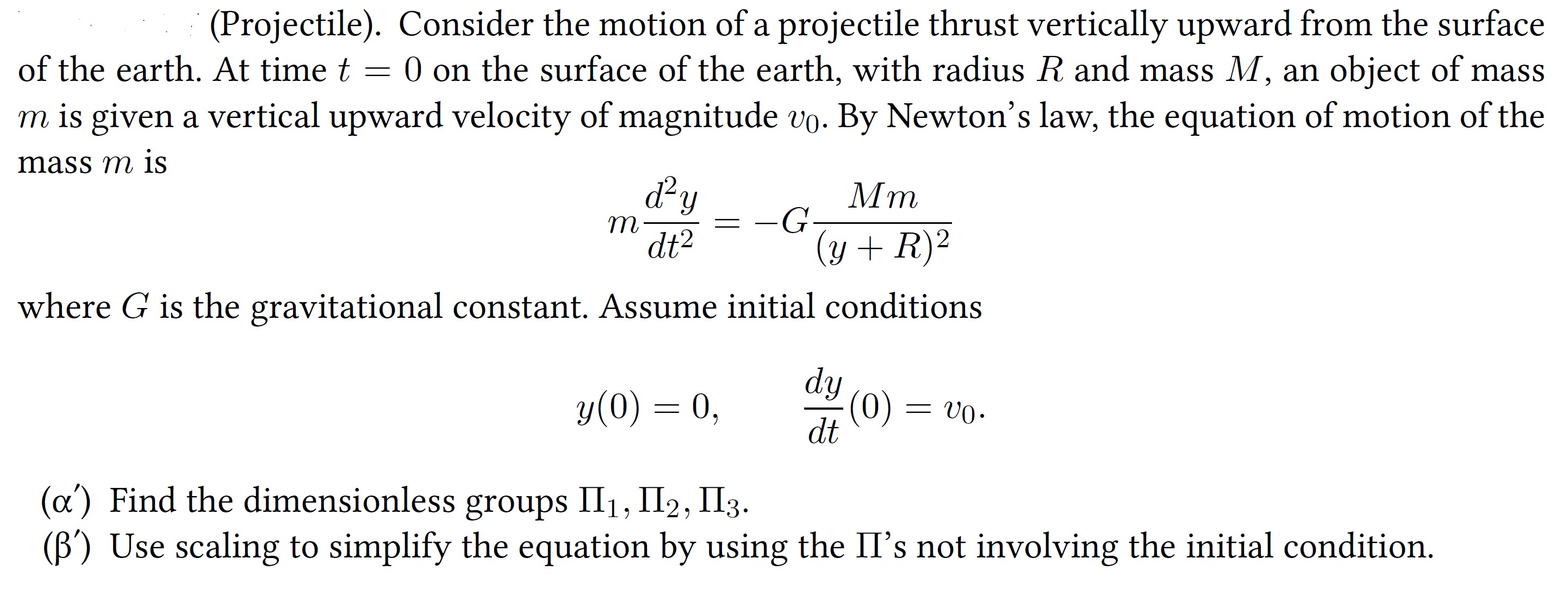 Solved (Projectile). ﻿Consider the motion of ﻿a projectile | Chegg.com