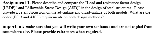 Solved Assignment 1: Please describe and compare the "Load | Chegg.com