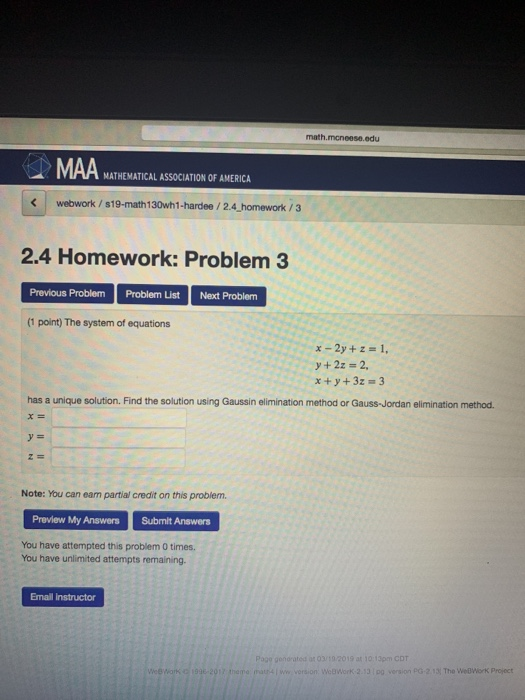 Solved math.mcneese.edu MAA MATHEMATICAL ASSOCIATION OF | Chegg.com