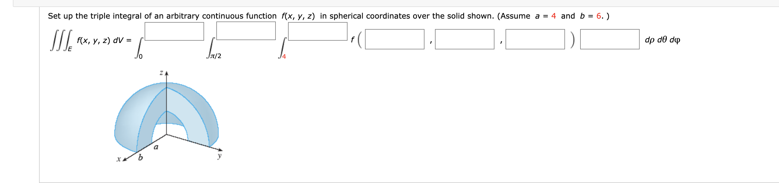 Solved Set up the triple integral of an arbitrary continuous | Chegg.com