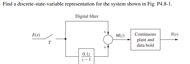 Find a discrete-state-variable representation for the | Chegg.com