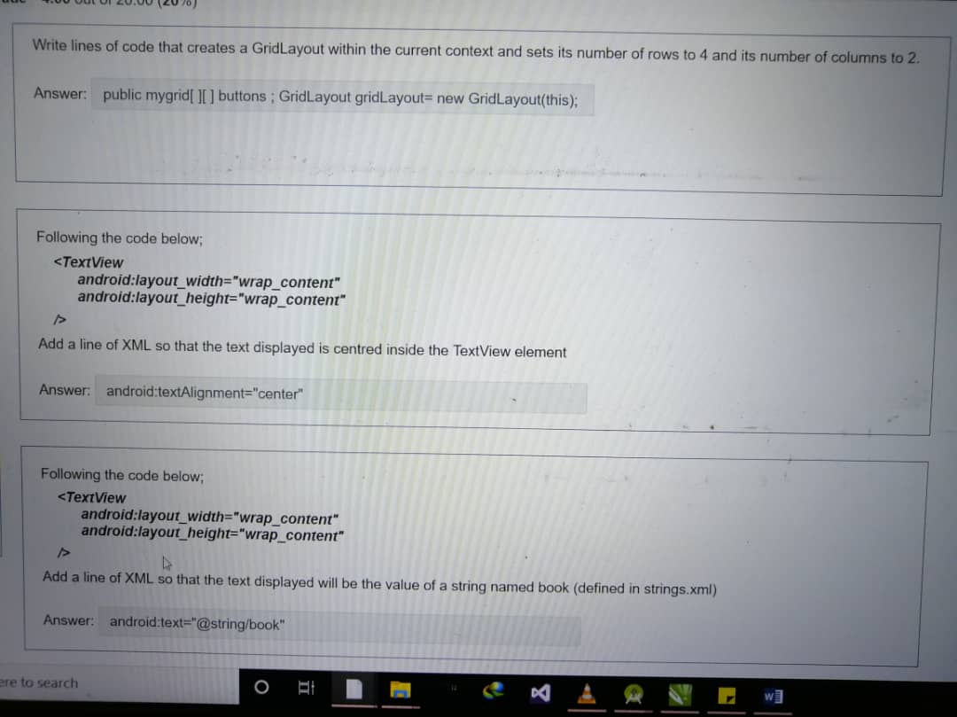 Solved Write lines of code that creates a GridLayout within | Chegg.com
