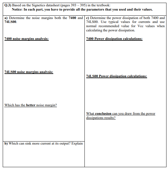 Solved Q.3) Based on the Signetics datasheet (pages 393 - | Chegg.com