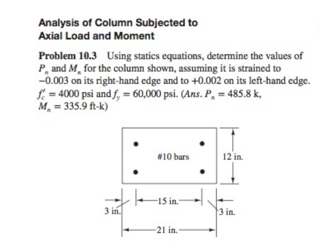 Analysis of Column Subjected to Axial Load and Moment | Chegg.com