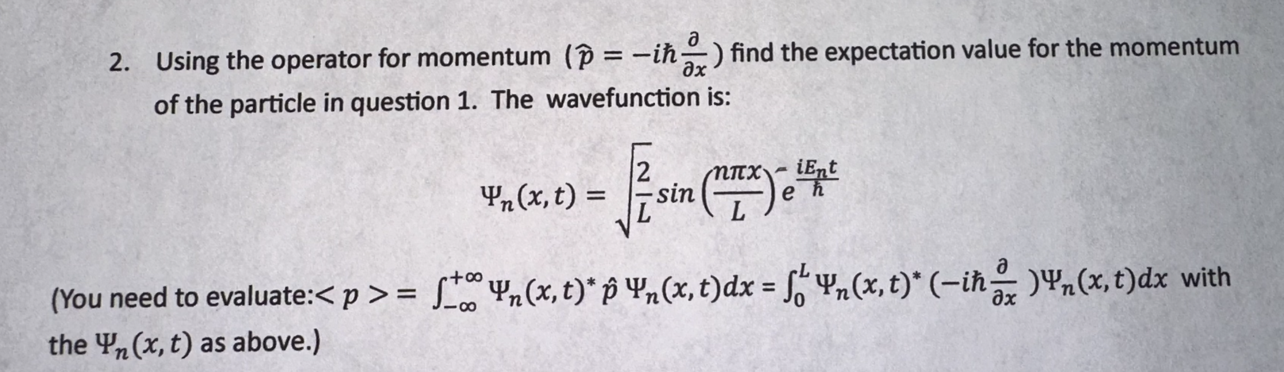 Solved Using the operator for momentum ((hat(p))=-iℏdeldelx) | Chegg.com