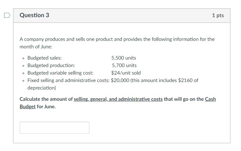 Solved Question 3A company produces and sells one product | Chegg.com