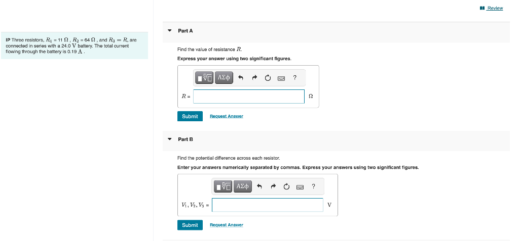 Solved IP Three resistors, R1=29Ω,R2=80Ω, and R3=R, are | Chegg.com