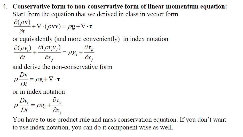 Solved Conservative form to non-conservative form of linear | Chegg.com