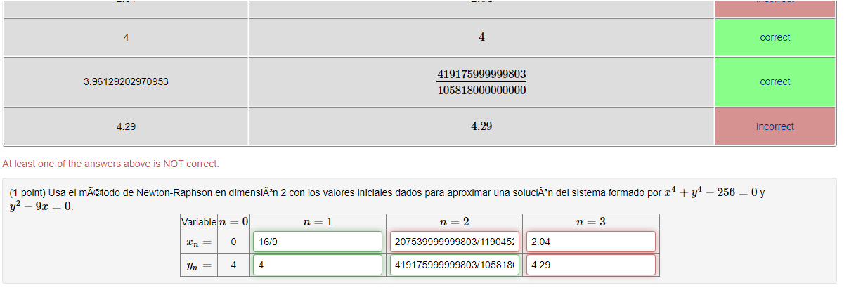 Solved (1 point) Use the Newton-Raphson method in dimension | Chegg.com