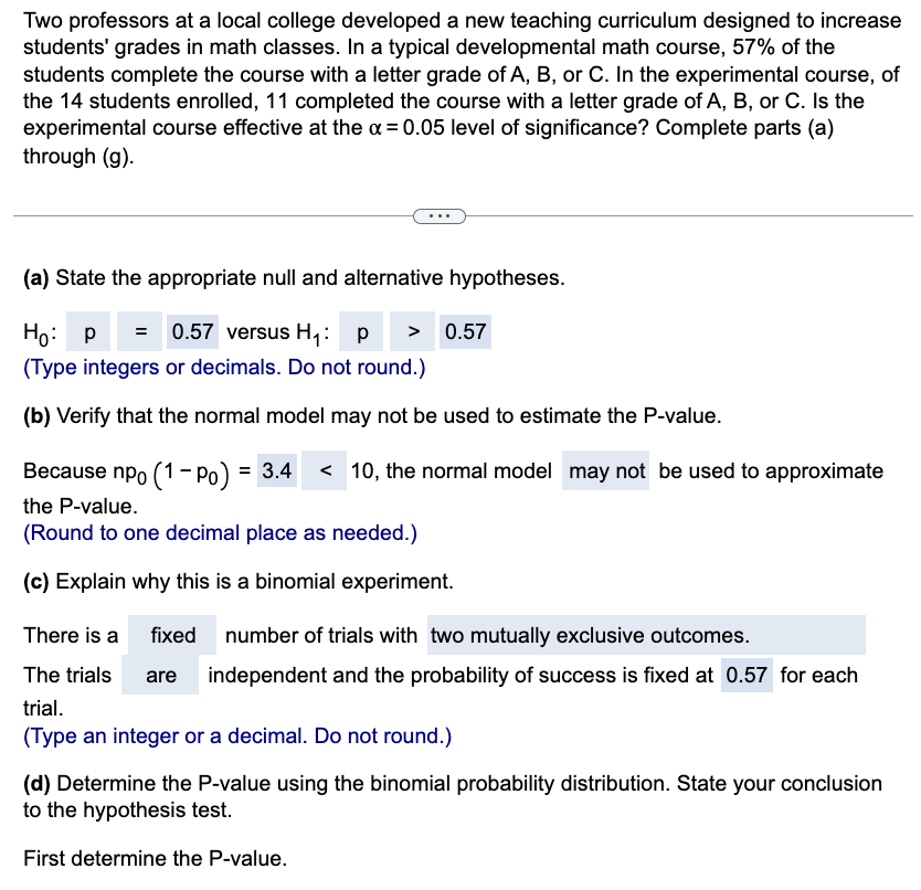 Solved Two professors at a local college developed a new | Chegg.com