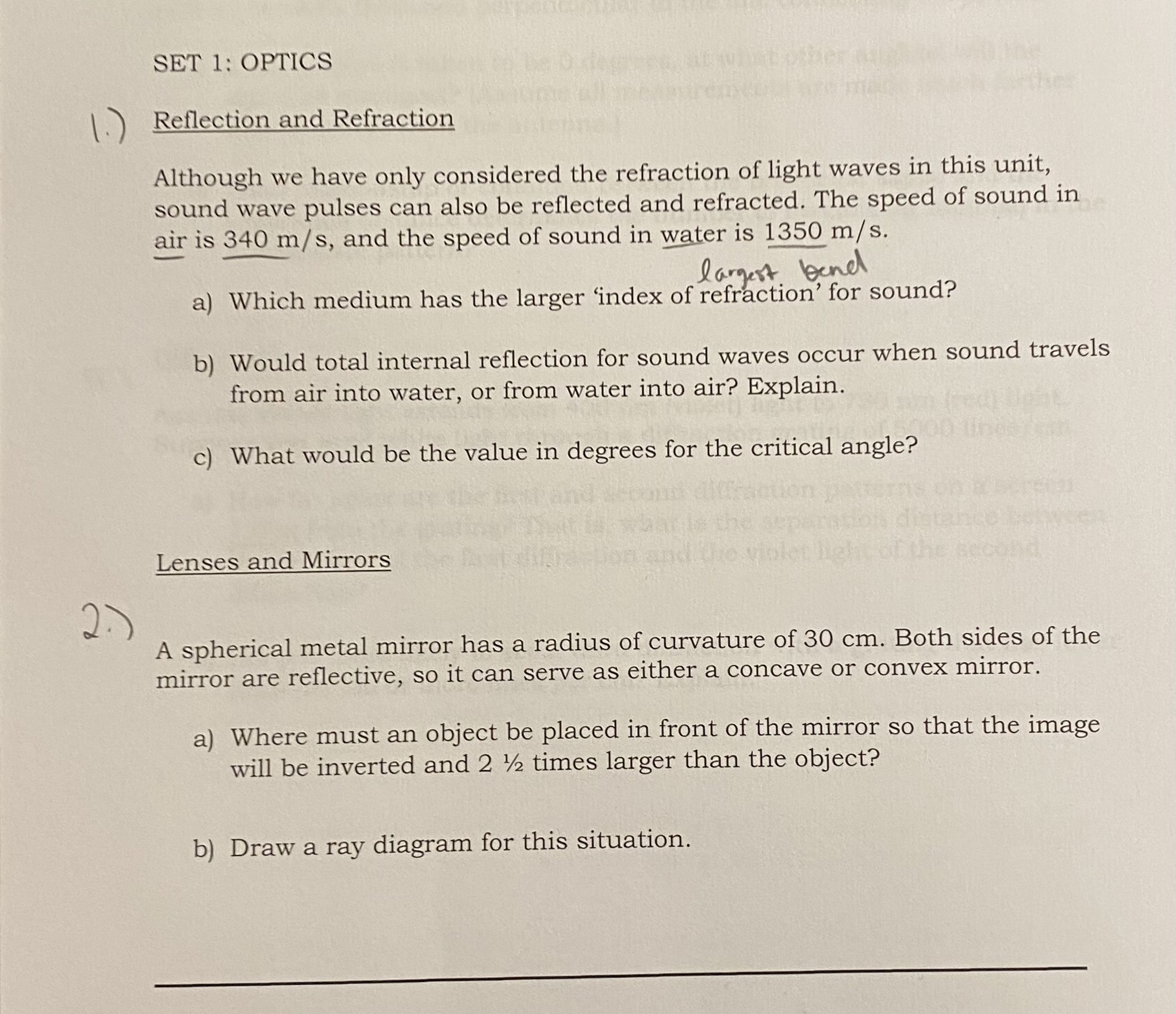 [solved] Reflection And Refraction Although We Have Only C