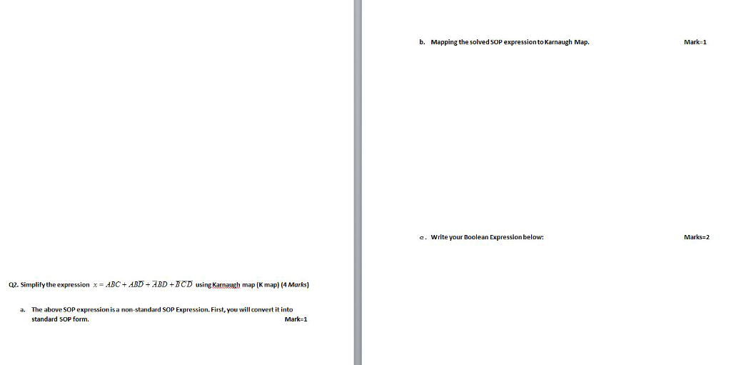 Solved b. Mapping the solved SoP expression to Karnaugh Map. | Chegg.com