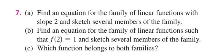 Solved 7. (a) Find an equation for the family of linear | Chegg.com