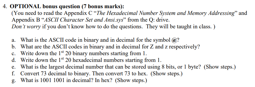 Solved 4. OPTIONAL bonus question (7 bonus marks): (You need | Chegg.com