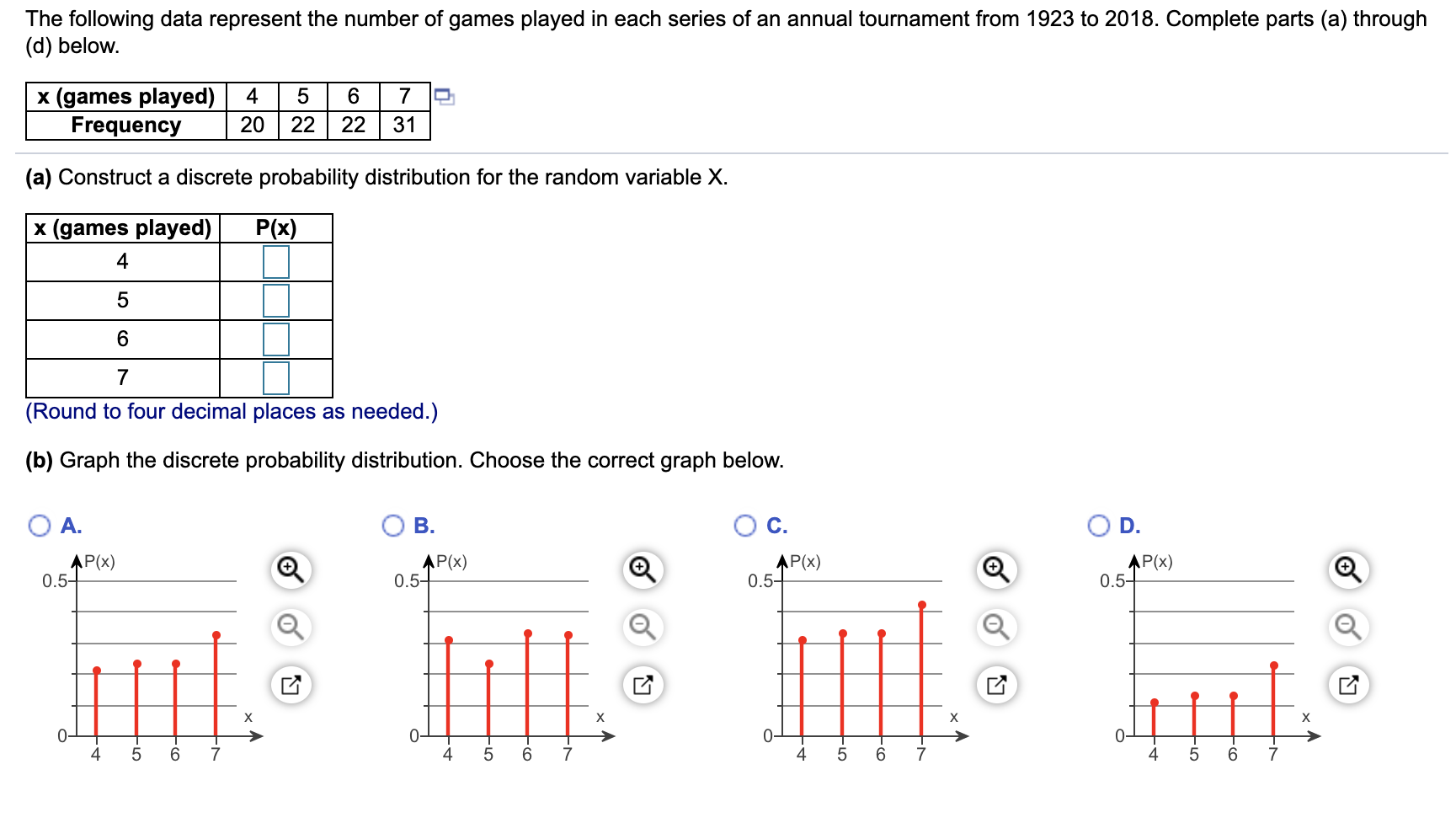 Solved The following data represent the number of games | Chegg.com