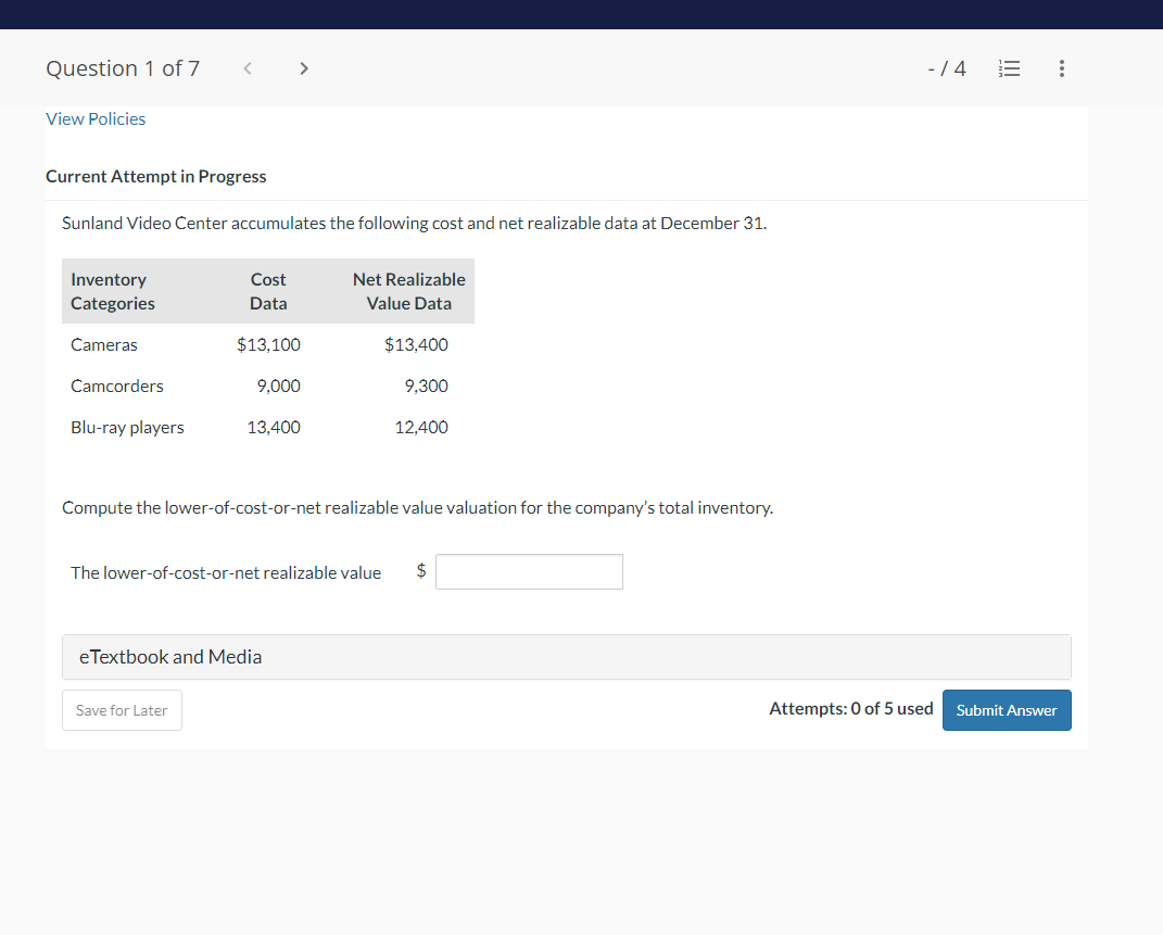 Solved Current Attempt in Progress Sunland Video Center | Chegg.com