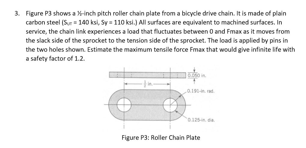3. Figure P3 shows a 7-inch pitch roller chain plate | Chegg.com