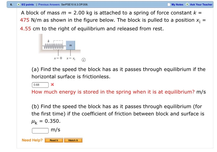 Solved 6. 0/2 points I Previous Answers SerPSE10 8.3.0P008. | Chegg.com