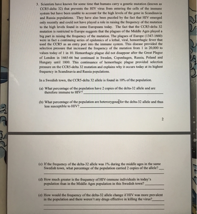 Solved 3. Scientists have known for some time that humans | Chegg.com