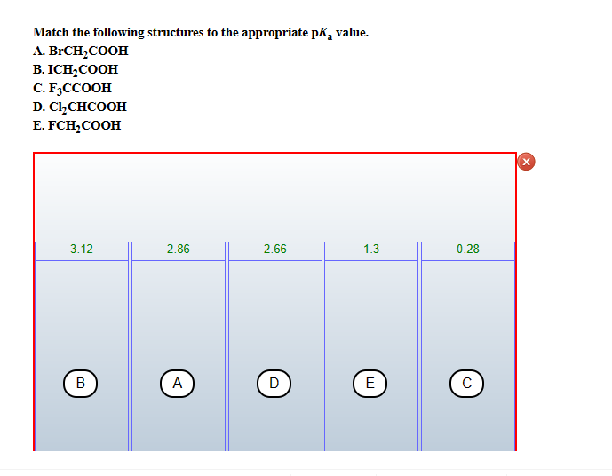 Solved Match the following structures to the appropriate pKa | Chegg.com