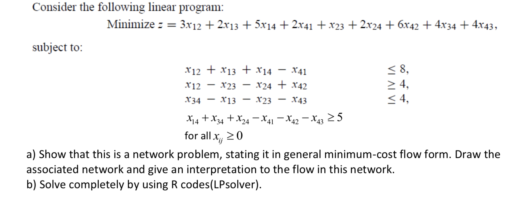 Solved Consider the following linear program: Minimize : = | Chegg.com