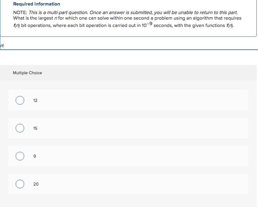 Solved Required information NOTE: This is a multi-part | Chegg.com