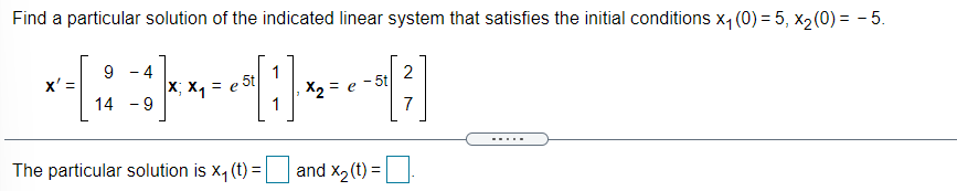 Solved Find a particular solution of the indicated linear | Chegg.com