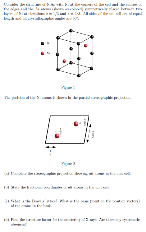 Consider the structure of NiAs with Ni at the corners | Chegg.com
