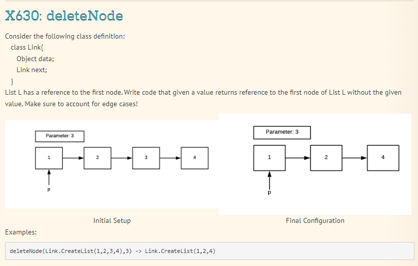 Solved X630: deleteNode Consider the following class | Chegg.com