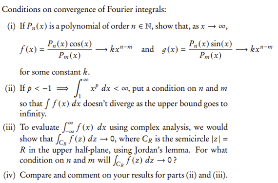 Solved Conditions on convergence of Fourier integrals: (i) | Chegg.com