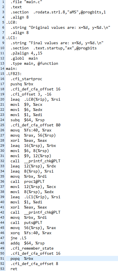 The first assembly code instruction of main is pushq | Chegg.com
