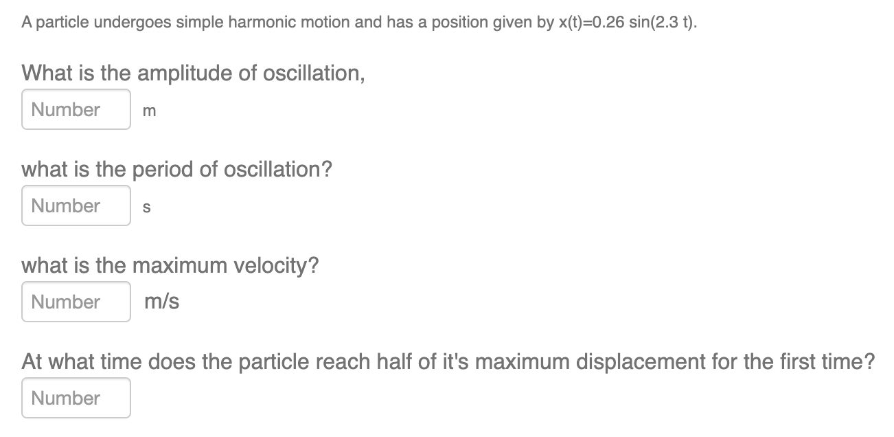 Solved A particle undergoes simple harmonic motion and has a | Chegg.com