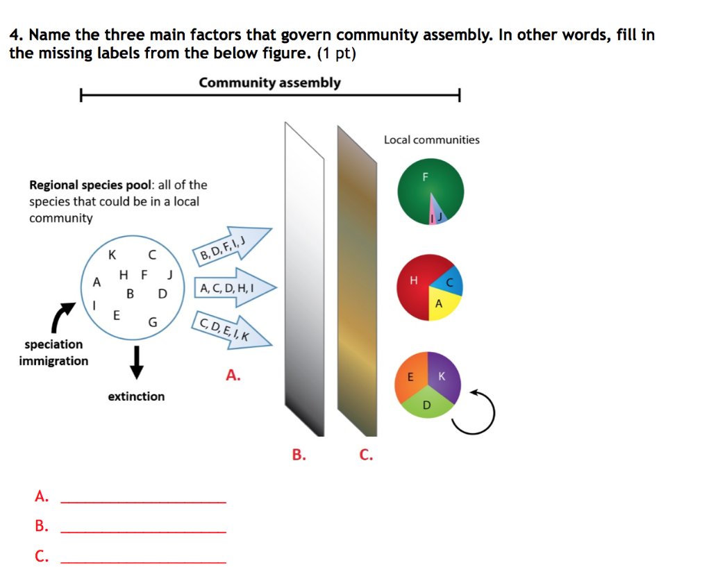 Solved 4. Name the three main factors that govern community | Chegg.com